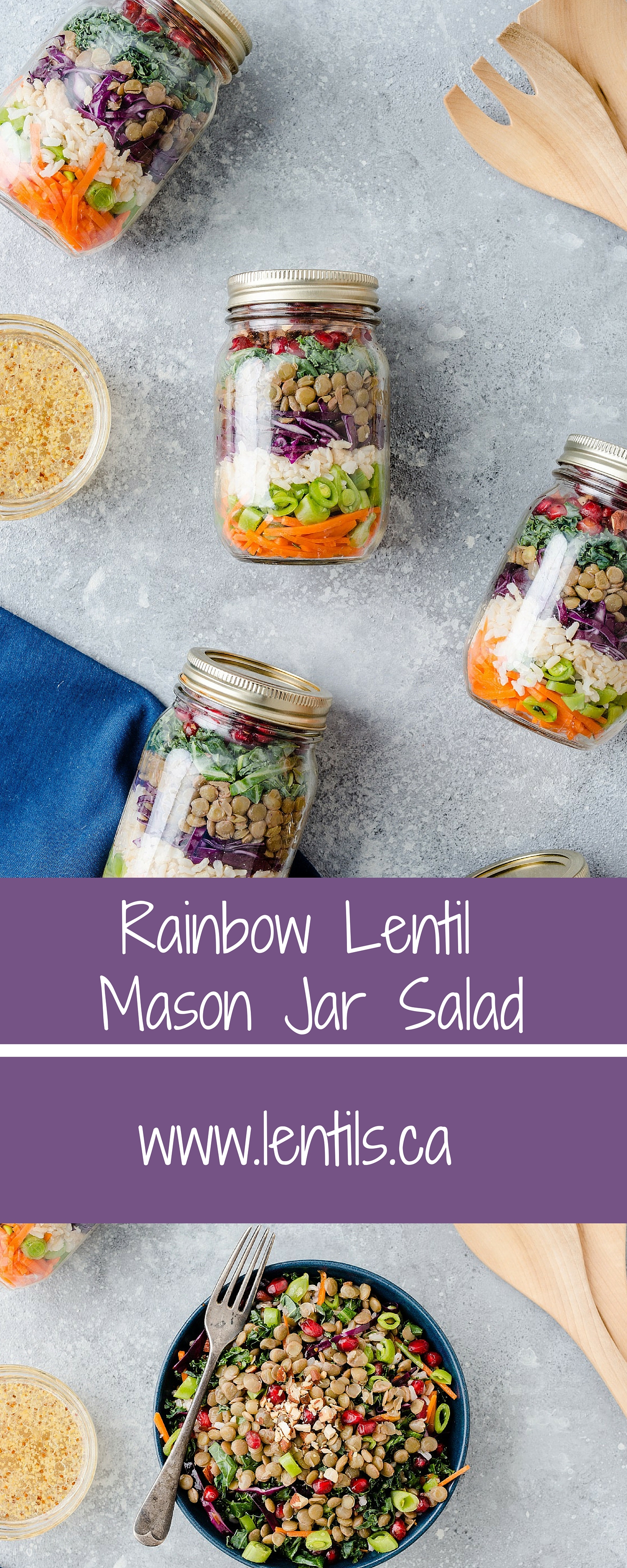 Rainbow Lentil Mason Jar Salad – Lentils.org