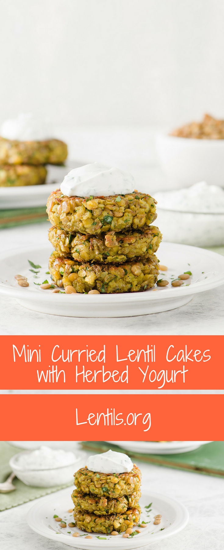Mini Curried Lentil Cakes with Herbed Yogurt – Lentils.org