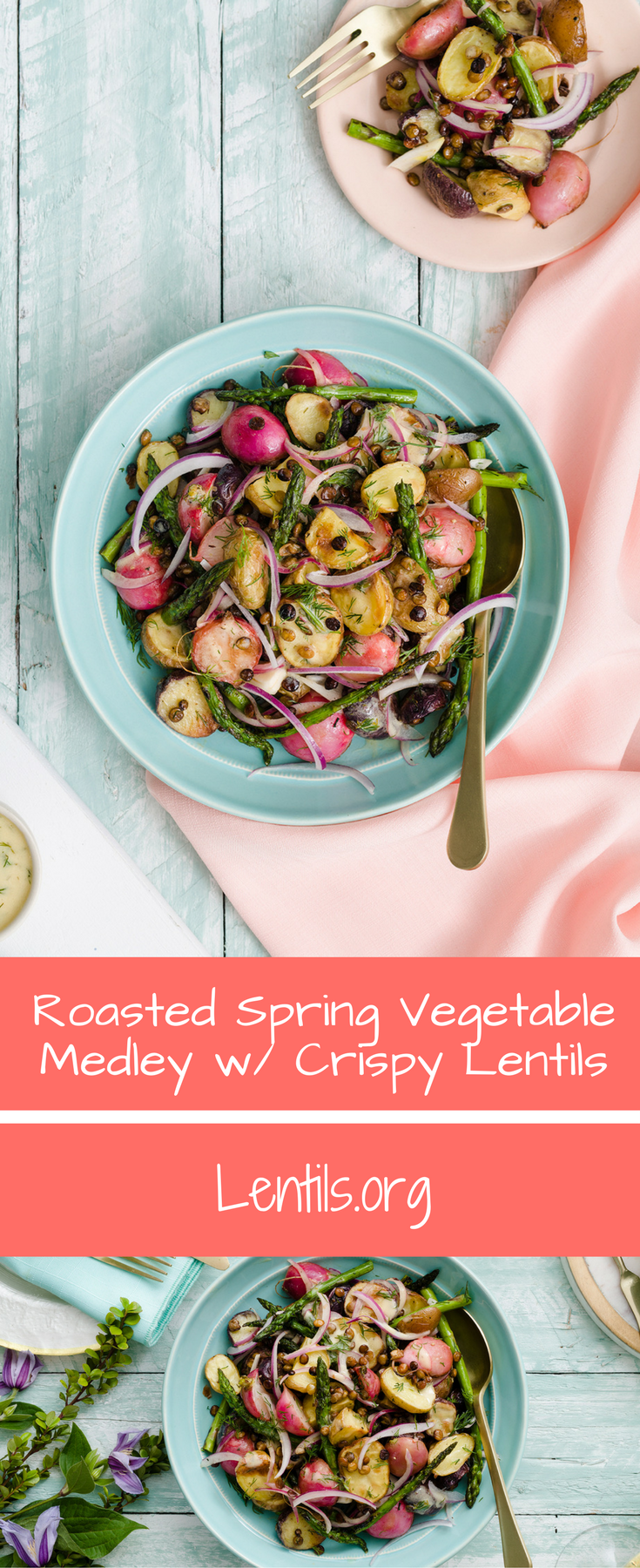 Roasted Spring Vegetable Medley with Crispy Lentils Recipe